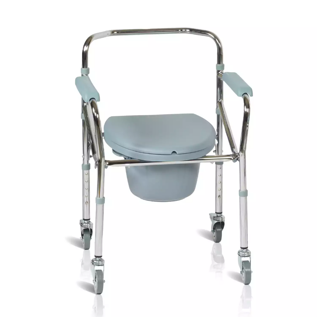 Buy VMS Careline Foldable Commode Wheelchair - STANDARD Online | VMS Cart